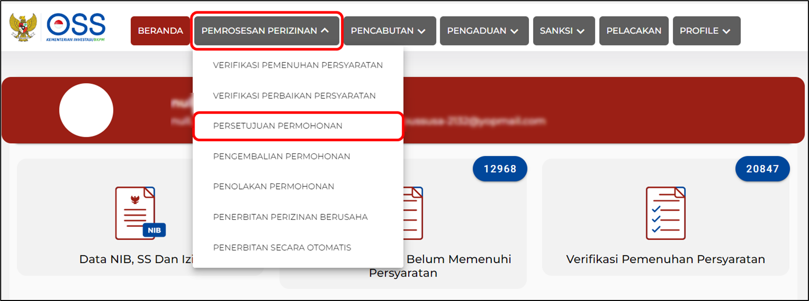OSS RBA - Pemrosesan Verifikasi Sertifikat Standar oleh Kementerian/Lembaga