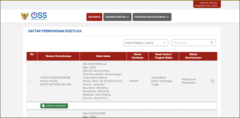 OSS RBA - Pemrosesan PKKPR Darat oleh OPD Tata Ruang dan DPMPTSP